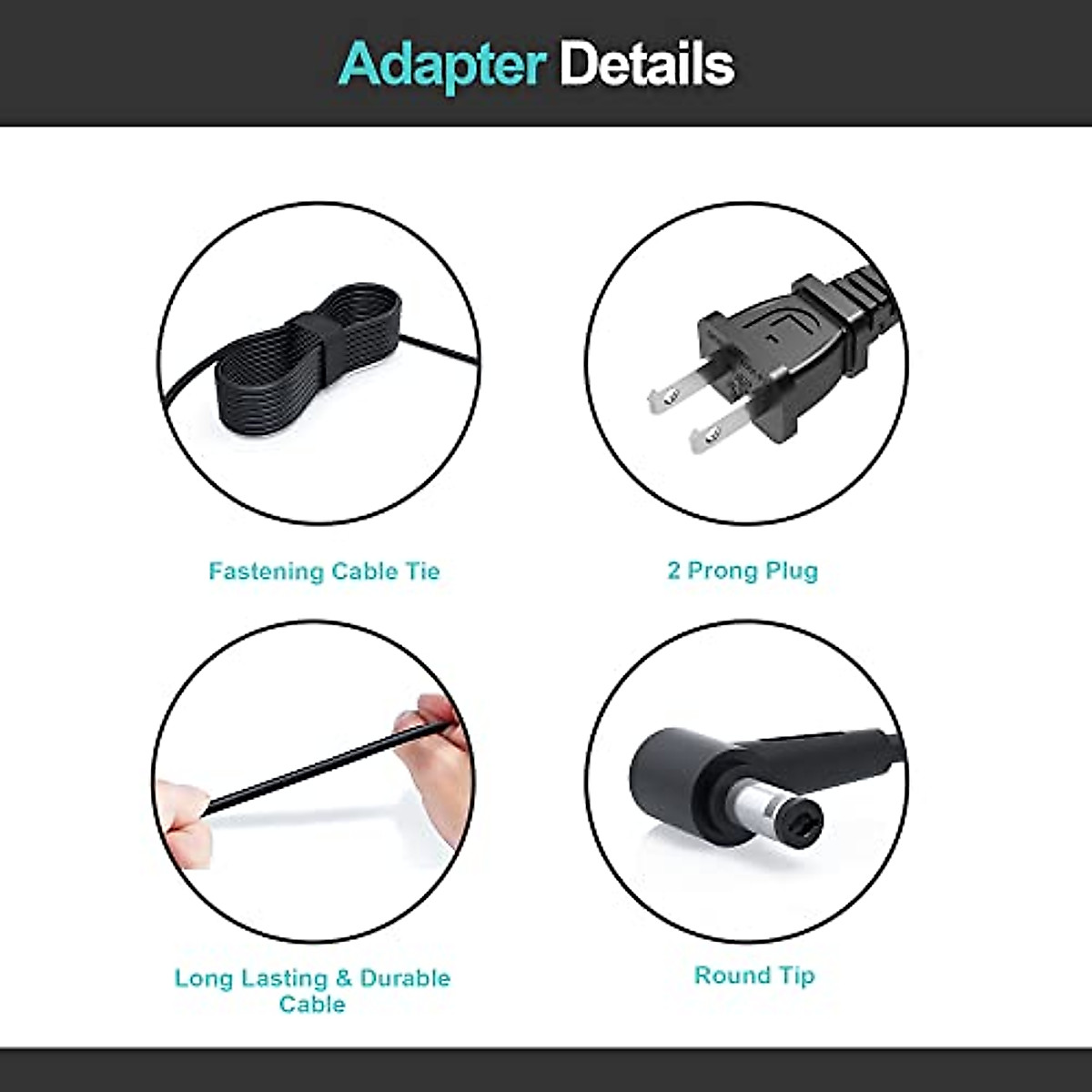 AC Charger Fit for Asus Monitor VG279Q VG278Q VG275Q VG245Q VG258Q VG258QR VG258QM VG248QG VG278QR VG278QE VG278QF TUF Gaming 10Ft Long 65W Power Supply Adapter Cord