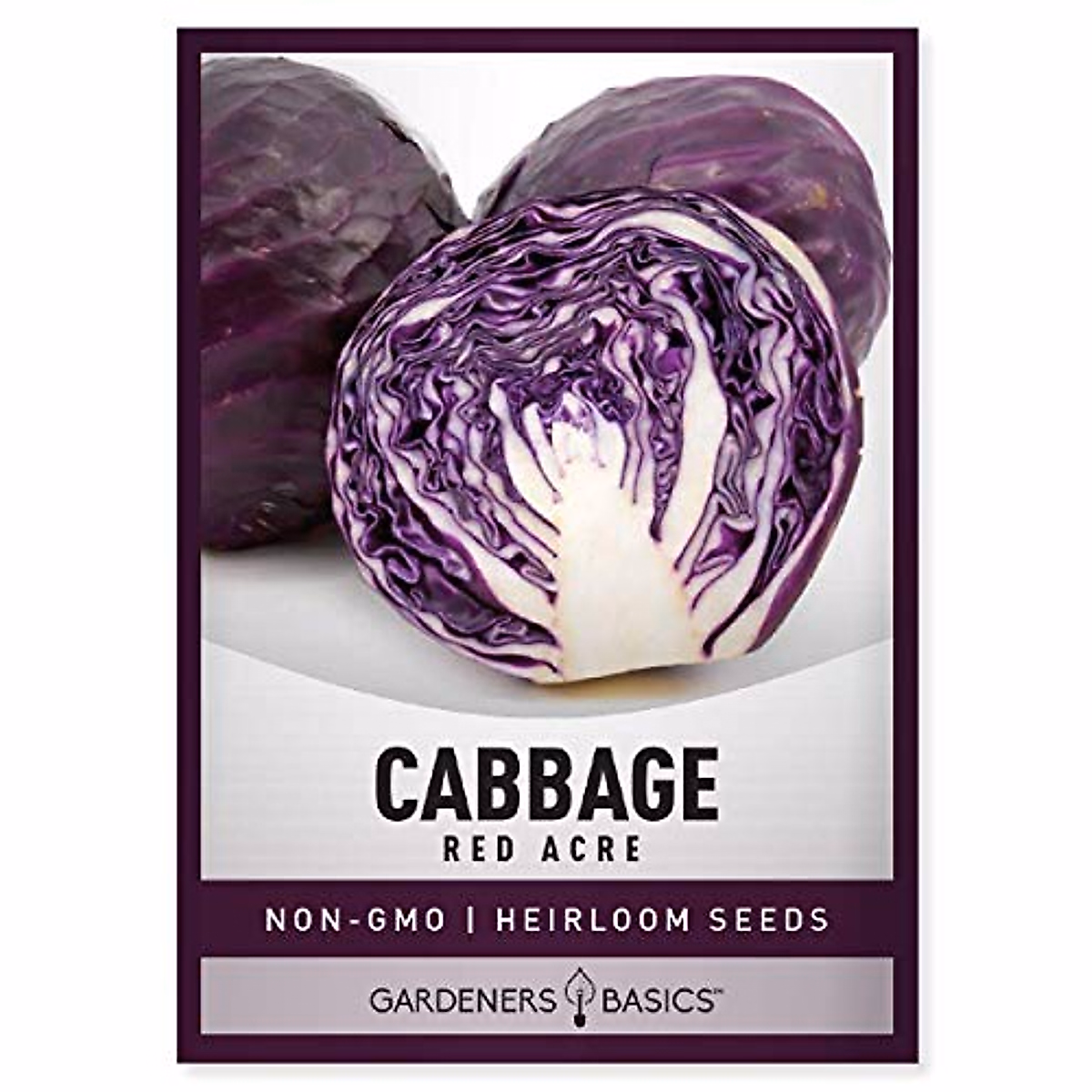 Cabbage Seeds for Planting - Red Acre Heirloom, Non-GMO Vegetable Variety- 1 Gram Seeds Great for Summer, Spring, Fall and Winter Gardens by Gardeners Basics