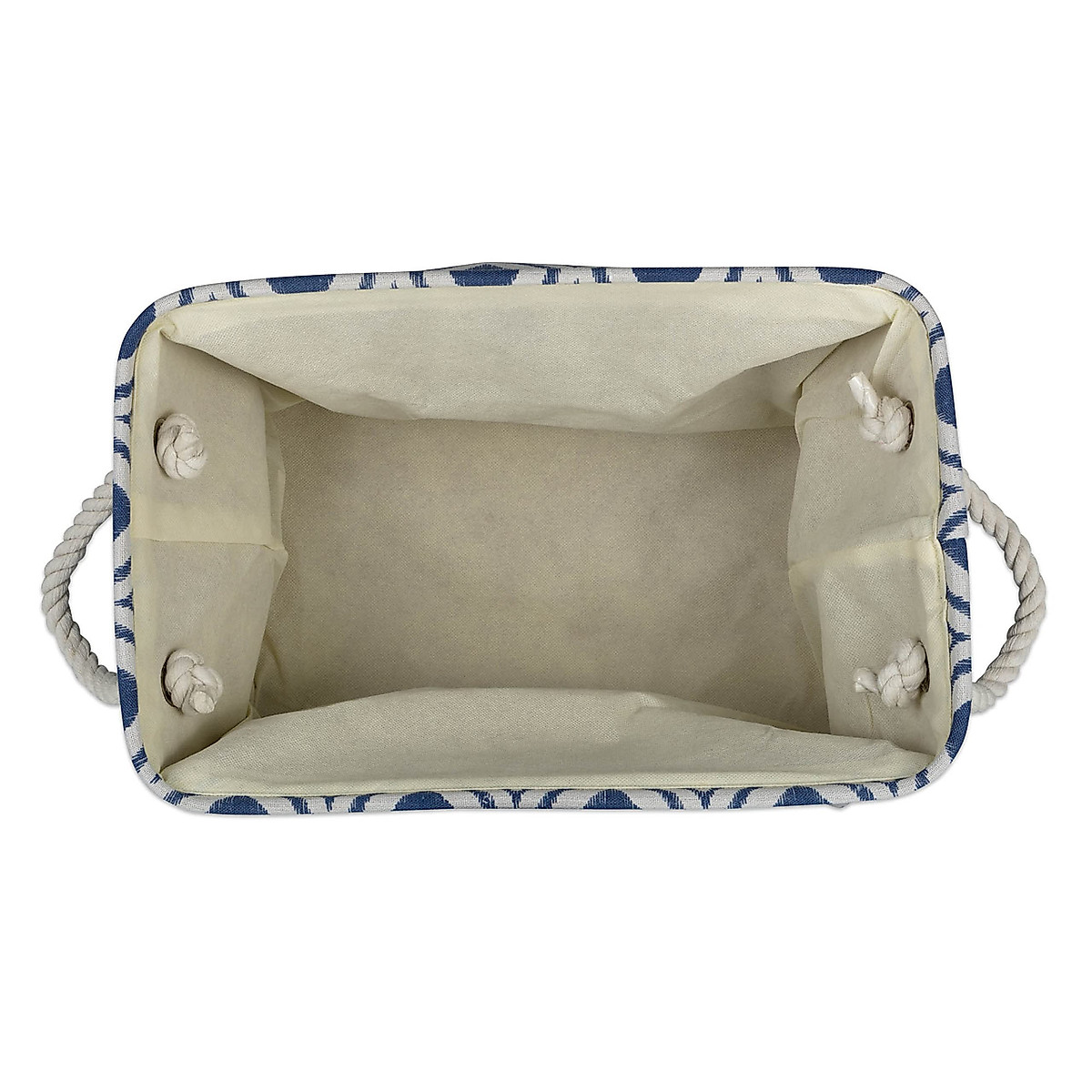 DII Polyester Container with Handles, Ikat Storage Bin, Large Round, Barn Red