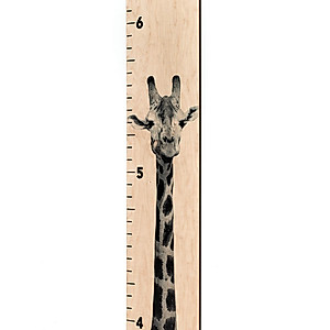 HEADWATERS STUDIO Wooden Ruler Growth Chart for Kids, Boys & Girls - Height Chart & Height Measurement for Wall - Kids Nursery Wall Decor & Room Hanging Wall Decor - Giraffe Theme - Natural