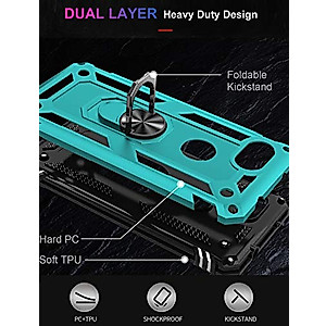 LUMARKE Google Pixel 3A Case with Screen Protector,Pass 16ft. Drop Tested Military Grade Cover with Magnetic Ring Kickstand Car Mount Holder,Protective Phone Case for Google Pixel 3A Teal