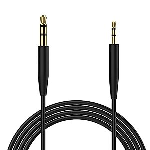 Muigiwi Replacement QC45 Audio Cable 2.5mm to 3.5mm Headphone Cord Wire Compatible with Bose Quietcomfort 25 QC25 QC35 QC45 On-Ear 2 OE2 OE2i SoundTrue Soundlink NC700 Headphones (Black)