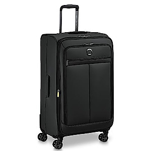 DELSEY Paris Sky Lite Softside Expandable Luggage with Spinner Wheels, Black, Checked-Large 28 Inch
