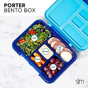 Simple Modern Bento Lunch Box for Kids | BPA Free, Leakproof, Dishwasher Safe | Lunch Container for Boys, Toddlers | Porter Collection | 5 Compartments | Dinosaur Roar