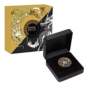 2022 DE Modern Commemorative PowerCoin Dragon And Qilin 2 Oz Silver Coin 2$ Tuvalu 2022 Antique Finish