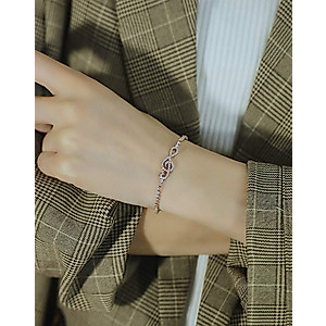 Titruebe Rose Gold Plated Bracelet for Women Musical Note Bracelets Music Lover Jewelry Gift