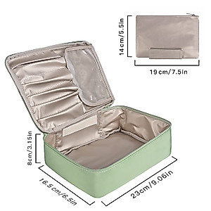 mooiborsa Travel Makeup Bag Cosmetic Bag Make up Case Organizer Cosmetic Brush Storage Case for Women and Girls,Green