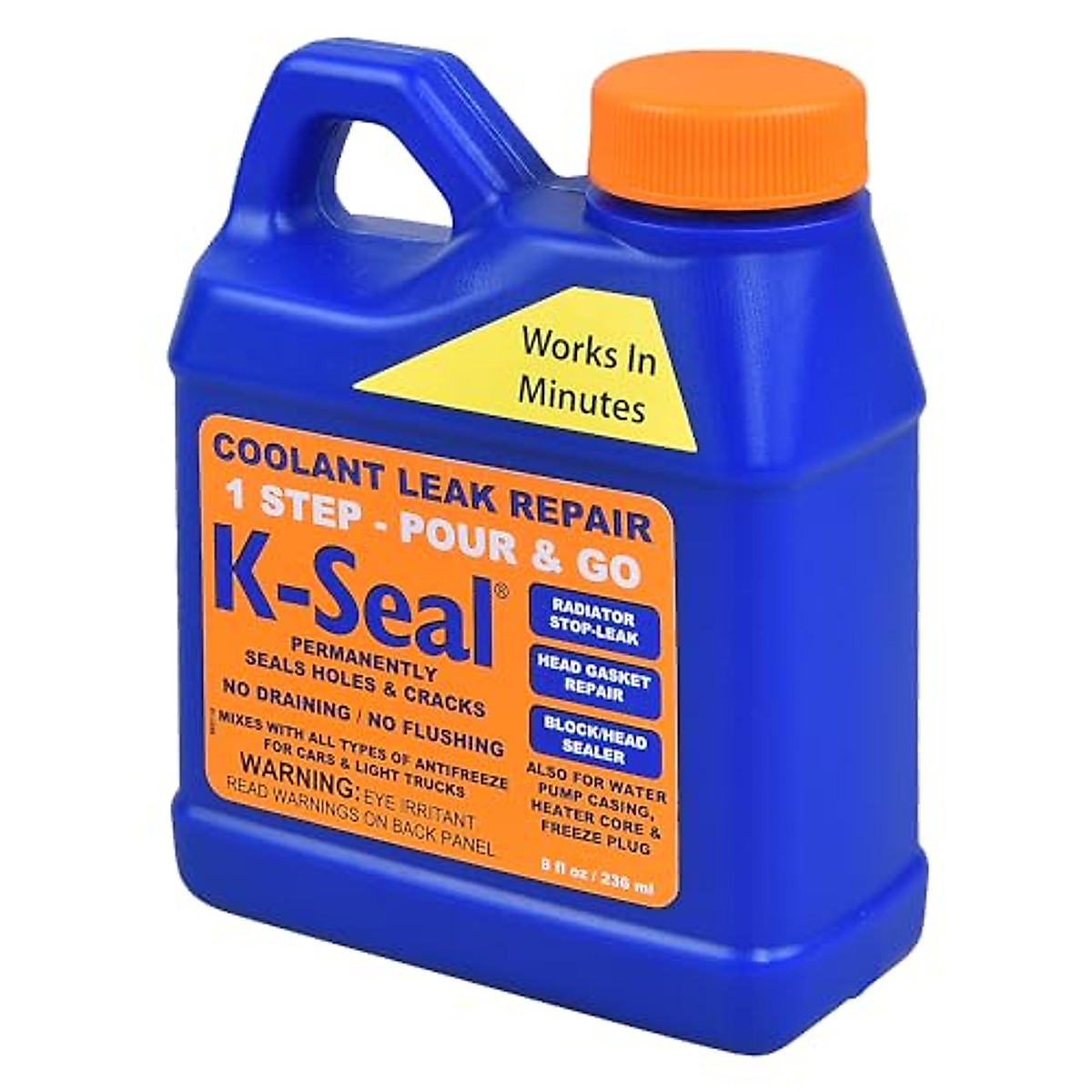 K-Seal ST5501 Multi-Purpose One Step Permanent Coolant Leak Repair, 8oz, Pour and Go, Mixes with All Antifreeze, No Flushing Required