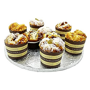 12 Inch Cake Drum, Silver Round Boards Cardboard for Wedding Birthday Party (1/2 Inch Thick, 5 Pack) - Fully Wrapped Edges - PACKIN WAY