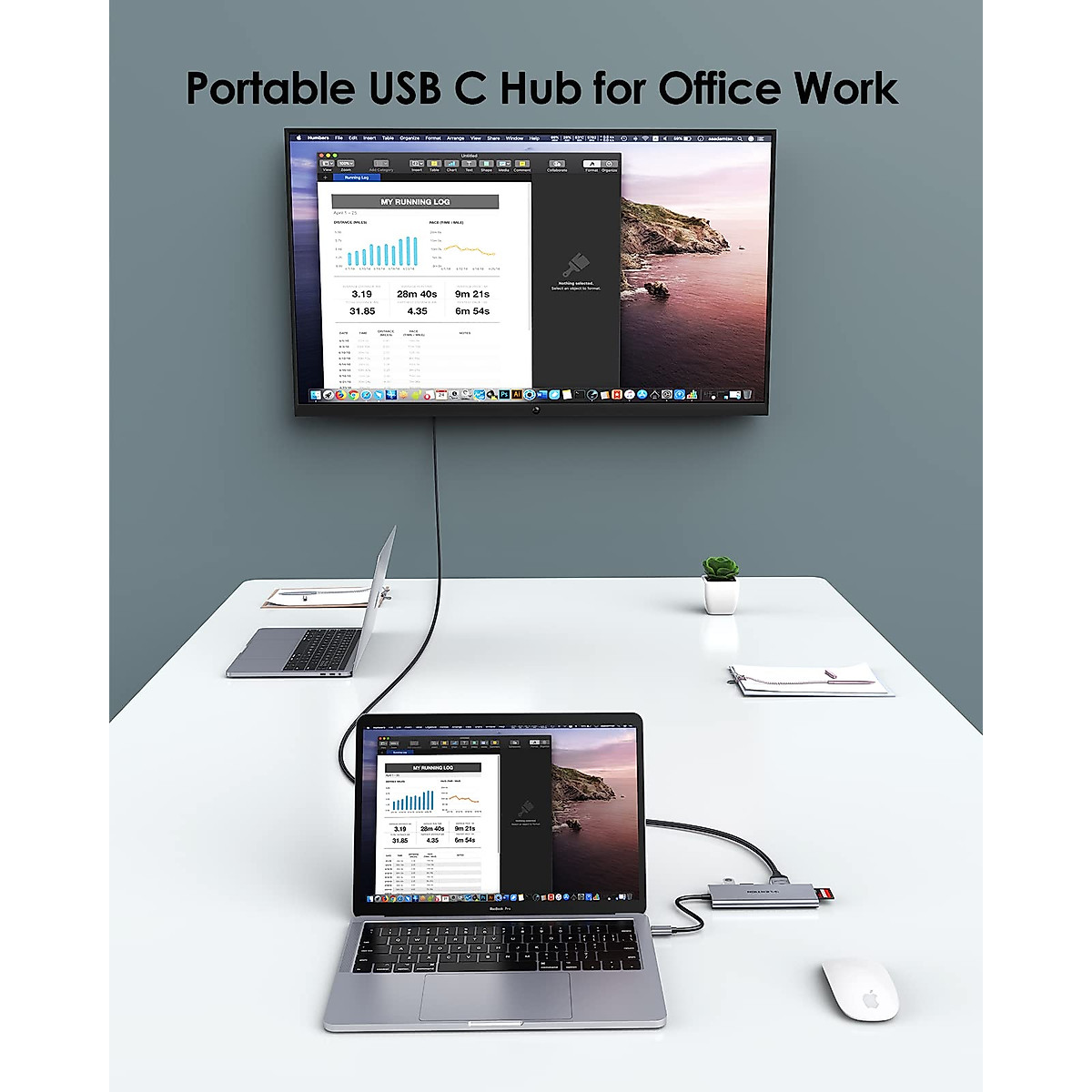 LENTION USB C Hub with 4K HDMI, 3 USB 3.0, SD/Micro SD 3.0 Card Reader, Compatible 2023-2016 MacBook Pro, New Mac Air/Surface, Chromebook, iPhone15 or More, Stable Driver Adapter (C34, Space Gray)