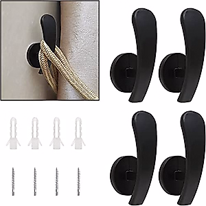 Curtain Holdbacks Wall Mounted Window Bathroom Curtain Tieback Drapery Holder Hook for Home-Kitchen Decoration Shower Curtain Holder for Clear Stick On No Screw Wall Mounted Door