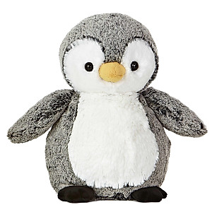 Aurora® Snuggly Sweet & Softer™ Perky Penguin™ Stuffed Animal - Comforting Companion - Imaginative Play - Gray 9.5 Inches