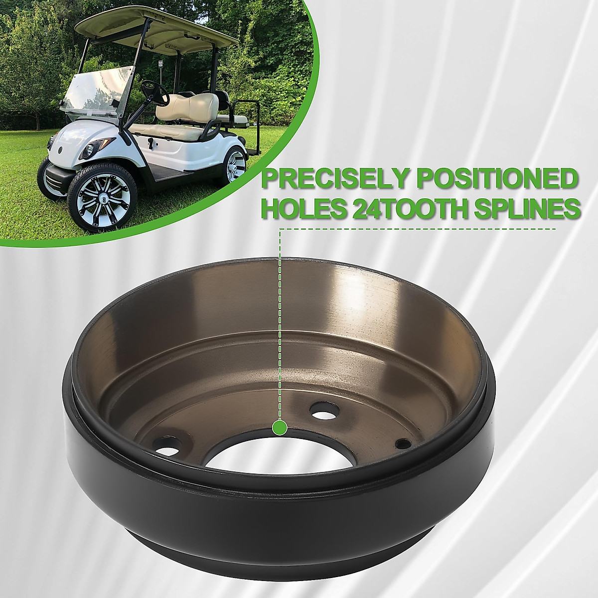 10L0L Golf Cart Brake Drum/Hub Assembly for Yamaha G1 G2 G8 G9 G11 G14 G16 G19 G22 G29 1978-Up Gas or Electric Golf Cart OEM# JU0-G6521-00-00 (2 Pack)