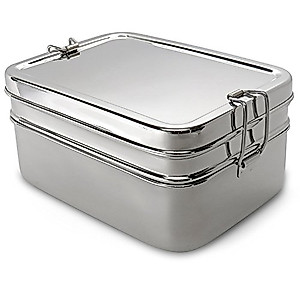 Lifestyle Block 3 Compartment Stainless Steel Eco-Friendly Lunch Box - Regular