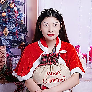 Hmxpls Merry Christmas Headband, Christmas Tiara for Women, Xmas Hair Accessories with Rhinestone for Girls