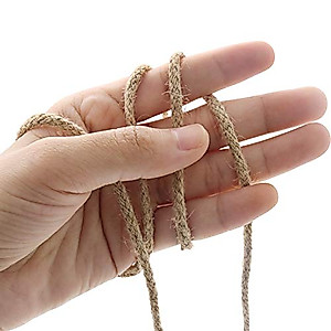 Tenn Well Jute Twine, 200Feet 3.5mm Braided Jute Rope, Natural Twine String for Crafts, Gift Wrapping, Gardening, Macrame Projects