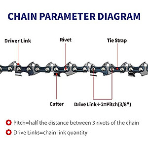 Abroman 3 Pack S56 AdvanceCut 16 Inch Chainsaw Chain 3/8 LP .050" 56 Drive Links Compatible with Craftsman Echo CS-400 CS-310 CS-352 CS-370 Homelite Poulan 2150 3816 Remington Saw