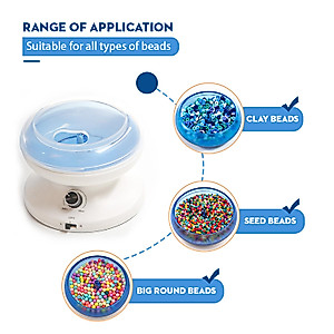 Hobbyworker Electric Clay Bead Spinner Kit with 3pcs Bead Trays 2pcs Bead Spinner Needles, 1000pcs Clay Beads and 1300pcs Seed Beads 8m Elastic Cord for Bracelet Necklace Jewelry Making (Patented)