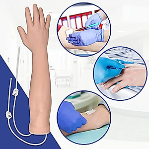 Medarchitect IV Injection & Phlebotomy Arm Practice kit with Intravenous Infusion, Blood Draw, Venipuncture Techniques Training Model for NP/PA/RN Medical Students Educational Teaching