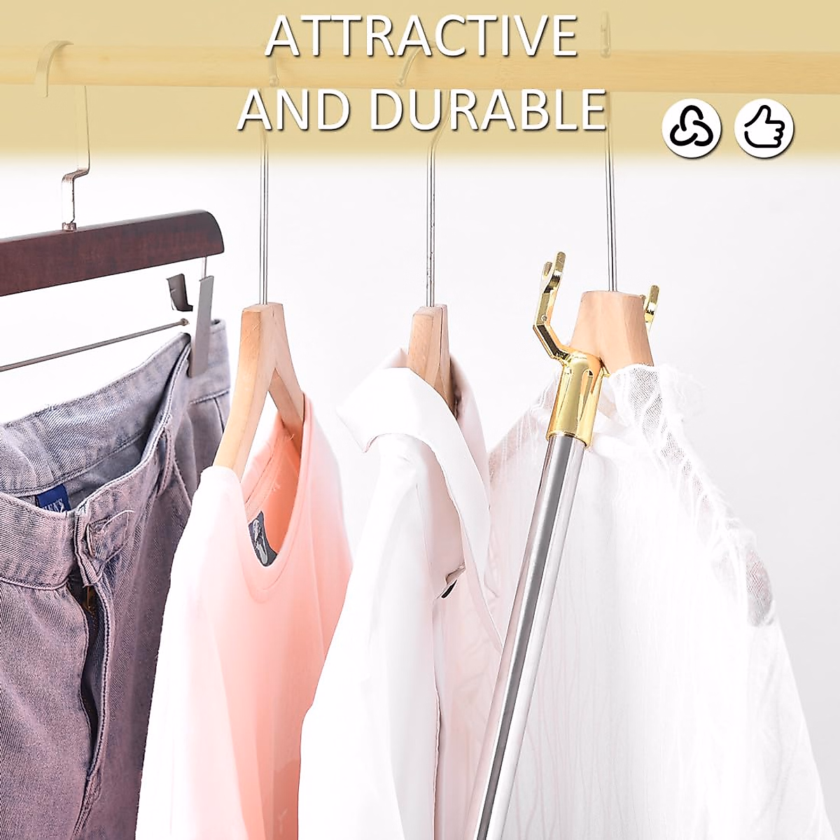 58 inch extended long rod wardrobe clothing telescopic rod with long handle, suitable for high reach areas, clothes drying rod with hook is very suitable for university dormitories