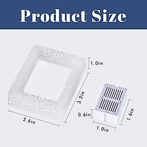 pet k9 Pet Fountain Replacement Filter-8 Activated Carbon Filters, 2 Foam Filters, Compatible with Ceramic and Stainless Steel Fountain, White