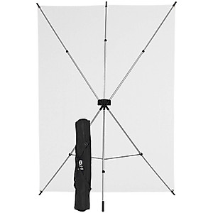 Westcott X-Drop Wrinkle-Resistant Photography Backdrop - High-Key White Kit (5' x 7') Quick Build Portable Background for Portraits and Headshots