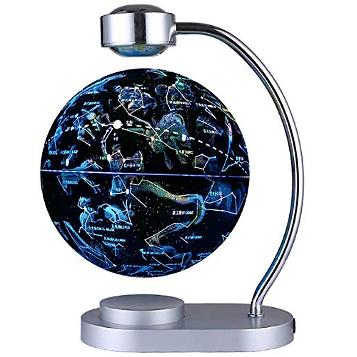 8" Illuminated World Globe, USB 2 in 1 LED Desktop World Globe, Interactive Earth Globe with World Map and Constellation View Fit for Kids Adults, Ideal Educational Geogr