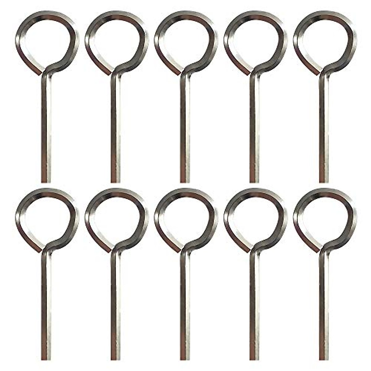 1/8” Standard Hex Dogging Key with Full Loop, Allen Wrench Door Key for Push Bar Panic Exit Devices, Solid Metal - 10 Packs