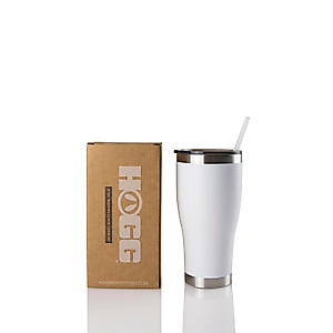 Hogg Modern Curve 30 oz Tumbler - White, Powder Coated Tumbler, Bulk Tumblers with Lids and Straws, Engravable Blanks, Powder Coated Tumblers for Laser Engraving, Etching, Vinyl, DIY