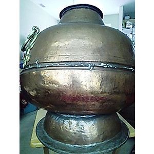 Vintage Antique Hand-hammered Middle Eastern Water, Wine, Oil Jug Brass Handles