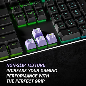 HK Gaming Rubber Keycaps Set | Anti-Slip Texture | Doubleshot Backlit Keycap Set | 23 Keys OEM Profile Key Set | for Mechanical Keyboard | Compatible with Cherry MX, Gateron, Kailh | Lavender