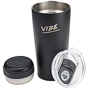 2022 Vibe Speaker Tumbler - 18oz Stainless Steel Tumbler W/Bluetooth Speaker | Upgraded 1000MaH Battery | Up to 8 Hours Playback Time | Upgraded IPX67 Water Resistant | Upgraded 3.7W Speaker