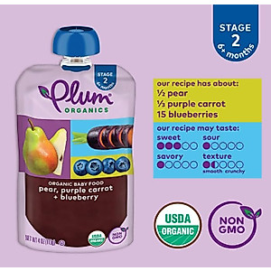 Plum Organics | Stage 2 | Organic Baby Food Meals [6+ Months] | Fruit & Veggie Variety Pack | 3.5 Ounce Pouch (Pack Of 18)
