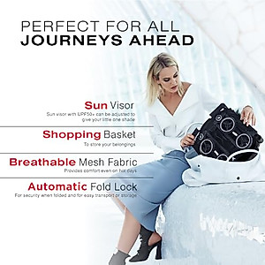 gb Pockit Air All Terrain Ultra Compact Lightweight Travel Stroller with Breathable Fabric in Night Blue , 28x17.5x39.8 Inch (Pack of 1)