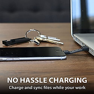 Lever Gear CableKit - Key Chain Phone Charger for Apple iPhone Lightning Devices + Micro USB Adapter + Keyring Case for Short iPhone Charger Cord. Multi Keychain Charger iPhone Keychain Cable (1 Pack)