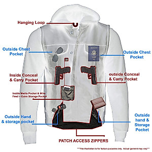 Milwaukee Leather LKM3714 Men's Black Club Style '2 in 1' Zipper Vest with Full Sleeve Hoodie and Quick Draw Pocket - 3X-Large