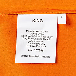 Celine Linen Best, Softest, Coziest Bed Sheets Ever! 1800 Thread Count Egyptian Quality Wrinkle-Resistant 4-Piece Sheet Set with Deep Pockets, King Vibrant Orange