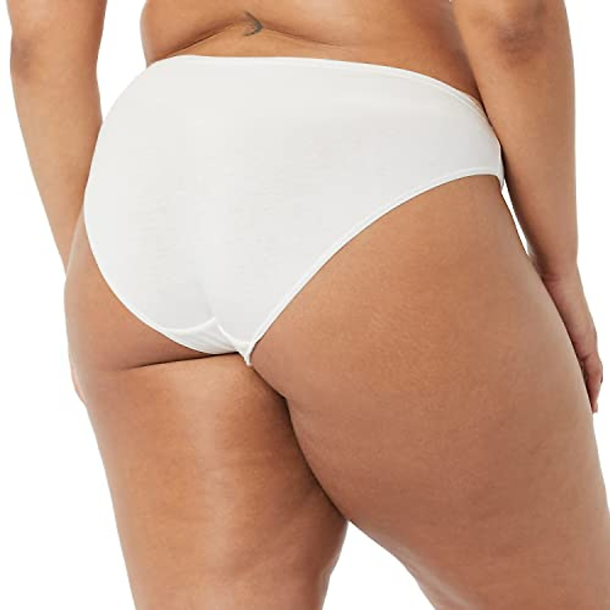 Amazon Essentials Women's Cotton and Lace Bikini Underwear, Pack of 4, Black/Pink/Light Grey Marl, Large