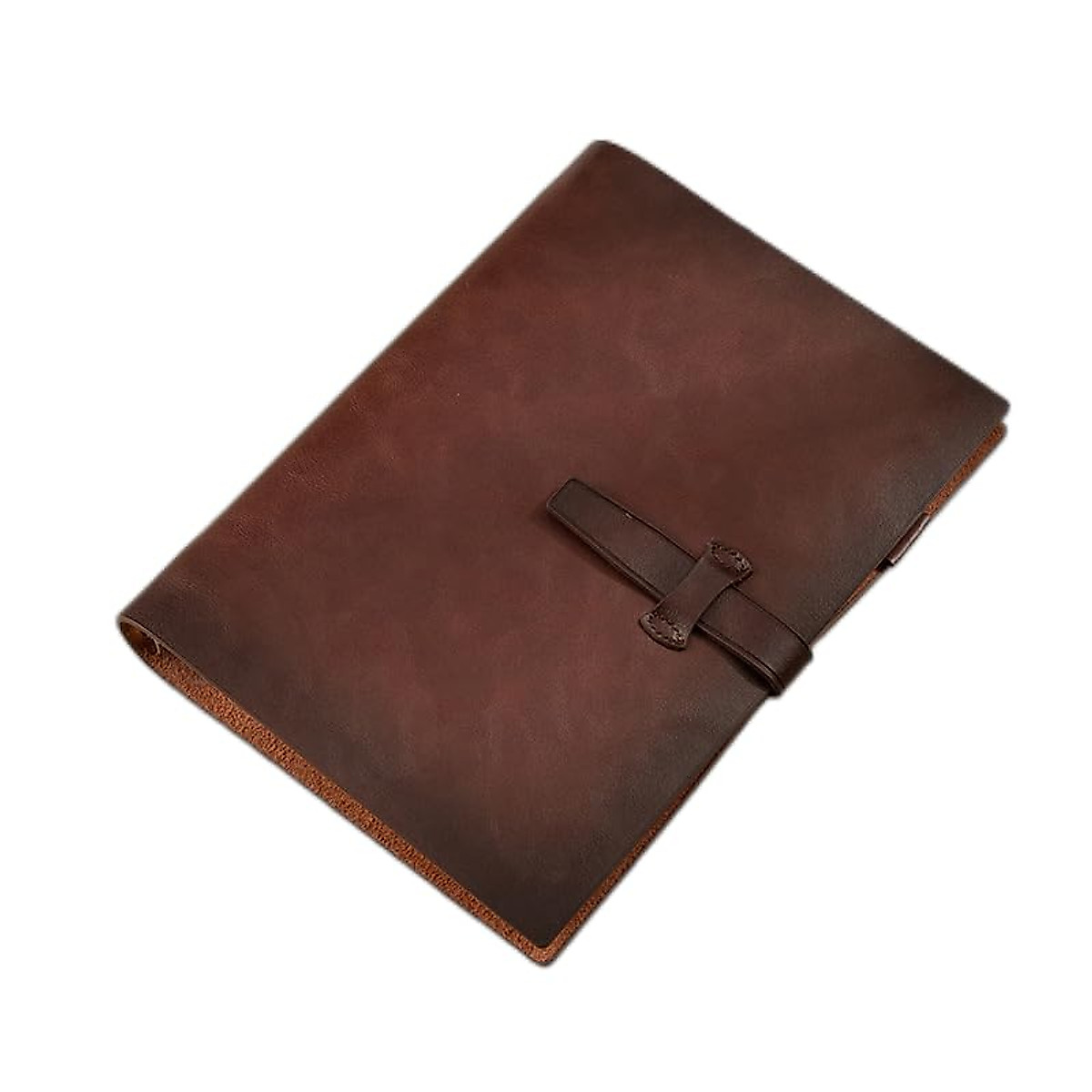 Spiral Genuine Leather Journal Writing Notebook, A5 Leather Cover Notebook for Men and Women, 6 Ring Binder Refillable Diary Notepads,Vintage Leather Business Planner, Personal Organizer (Coffe)