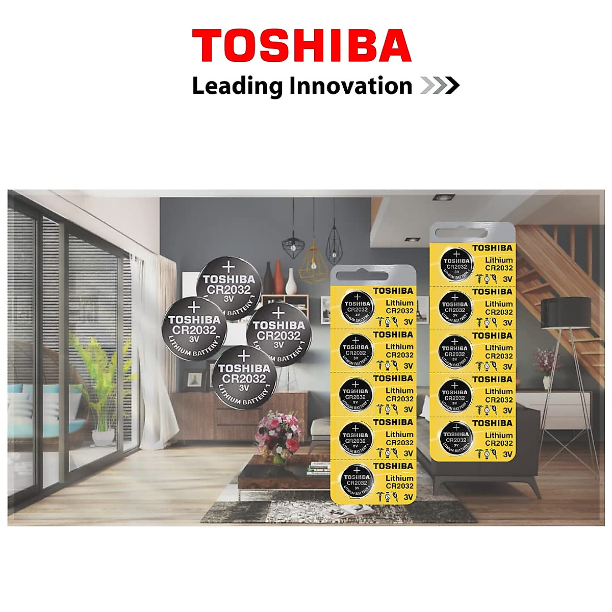 Toshiba CR2032 3 Volt Lithium Coin Battery (15 Batteries)