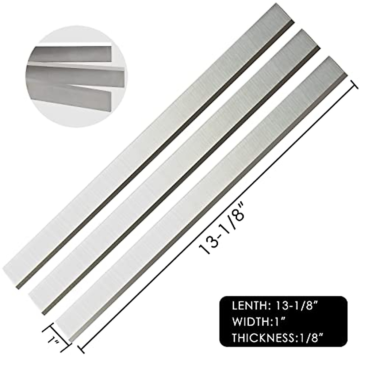13-1/8 Inch Jointer Planer Knives Blades for Delta RC-33, DC-33 Rockwell Jointer Planer 13-1/8" x 1" x 1/8" 3pcs