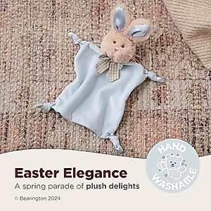 Bearington Baby Wee Waggles, 8 x 7 Inch Small Bunny Tail Stuffed Animal Baby Boy Lovey, Baby Security Blanket