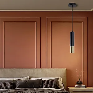 COTULIN 3 Pack LED Kitchen Island Pendant Lights,Modern Black Gold Bar Pendant Light,3000K Small Hanging Light Fixture for Bedroom Bedside Living Room Dining Room