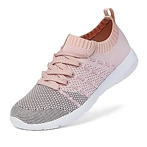 EvinTer Women's Running Shoes Lightweight Comfortable Mesh Sports Shoes Casual Walking Athletic Sneakers Black/Pink