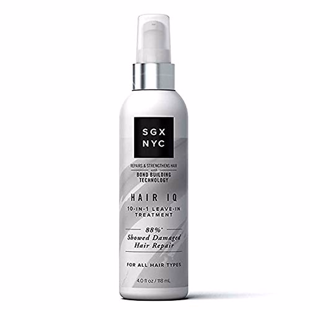 SGX NYC Hair IQ - 4 Fl Oz - 10-in-1 Leave-In Treatment for All Hair Types - Strengthens and Repairs Damaged Hair with Biotin, Hyaluronic Acid, and Exclusive Bond Technology