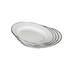 Stansport Deluxe 24-Piece Enamel Tableware Set - White (11220-03)