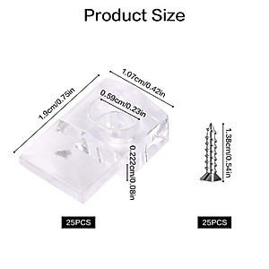 Mirror Holder Clips, 25 Sets Mirror Mounting Clips Kit, Glass Mirror Frame Retainer Clips, Mirror Brackets Mirror Hanger Clips for Frameless Mirror, Mirror Hanging Hardware with Screws for Wall Door