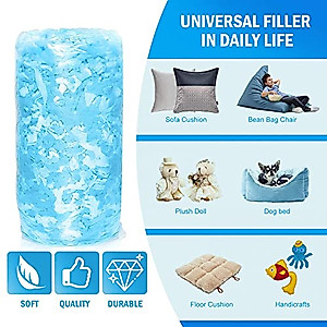 COYMOS 5lbs Shredded Memory Foam Filling for Bean Bag Filler Foam Refill for Pillow Dog Beds Chairs Cushions and Arts Crafts, Added Gel Particles