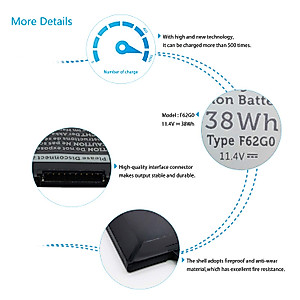 Eleskylaptop New 11.4V 38Wh F62G0 CHA01 RPJC3 Battery Compatible with Dell Vostro 5370 Inspiron 13 5370 7370 7373 Series