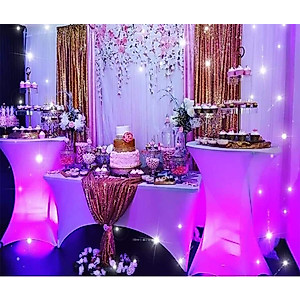 Tina's 6 Pack 32x43 Inch Highboy Spandex Cocktail Table Covers White, Fitted Stretch Cocktail Tablecloth for Round Tables (6PC 32x43 White)